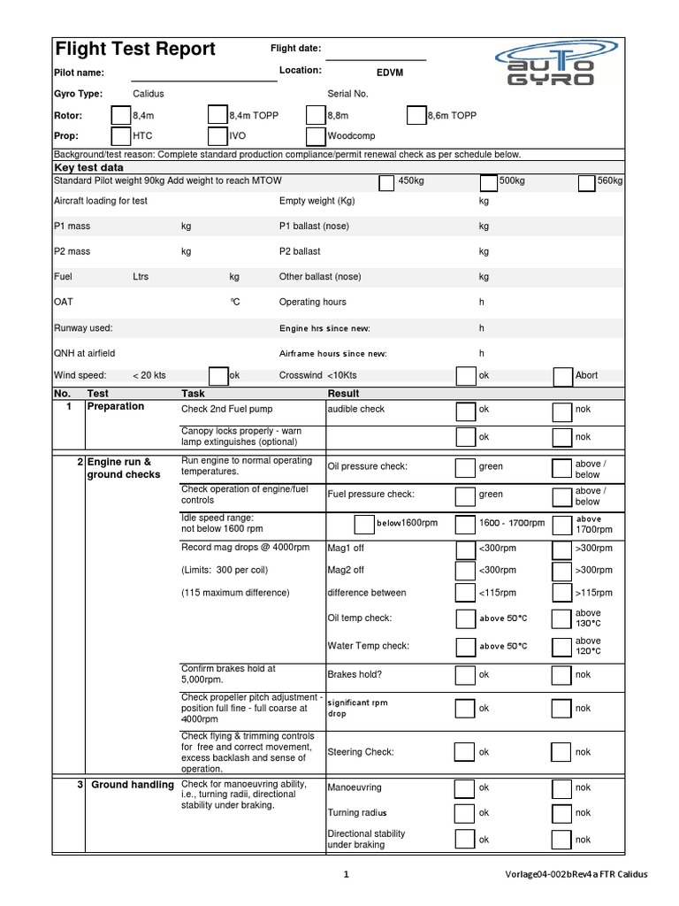 Flight Test Report Calidus | PDF | Vehicles | Transport