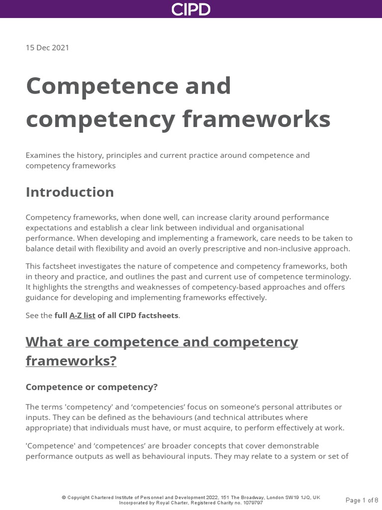 Competency-Factsheet 20230316T090200 | PDF | Competence (Human ...
