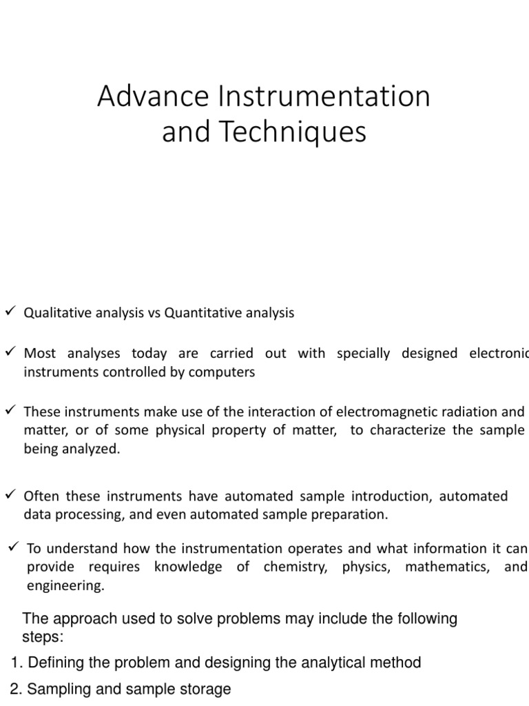 Advance Instrumentation and Techniues Introduction | PDF