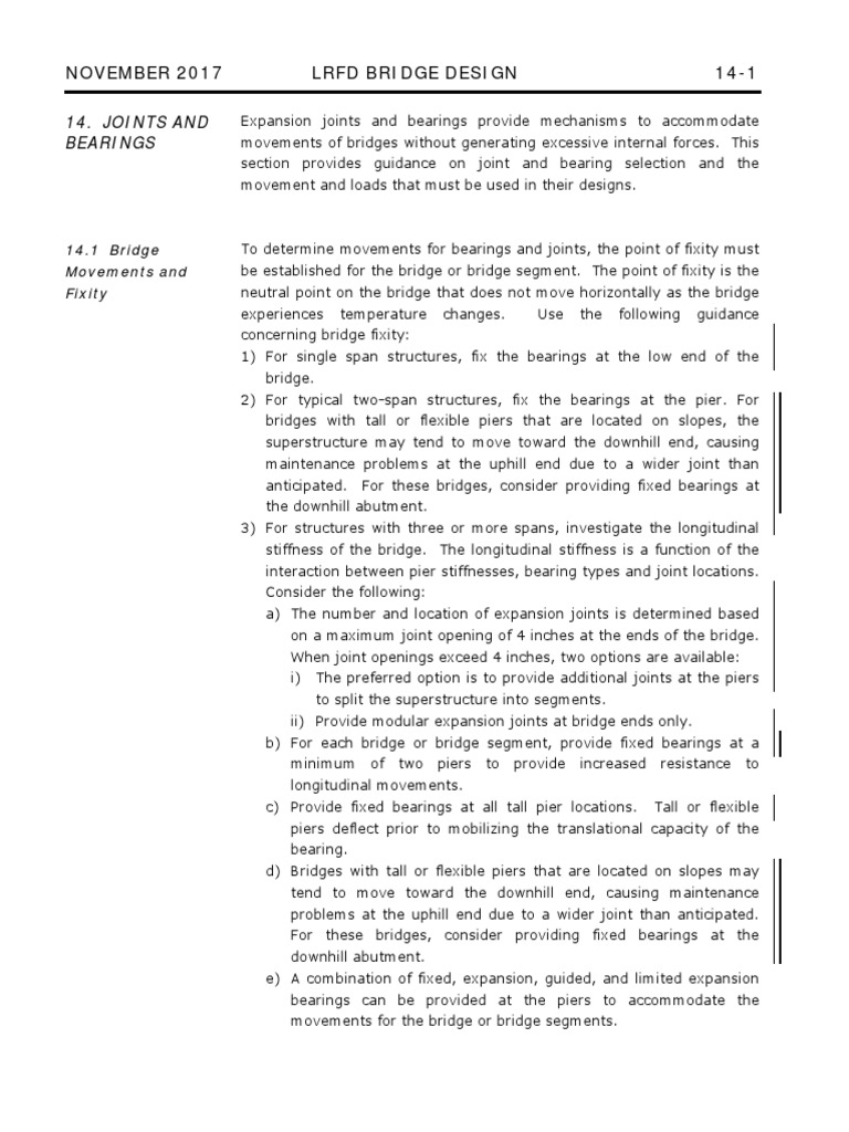 EXTRACTO - 14 Joints and Bearings | PDF | Bridge | Beam (Structure)