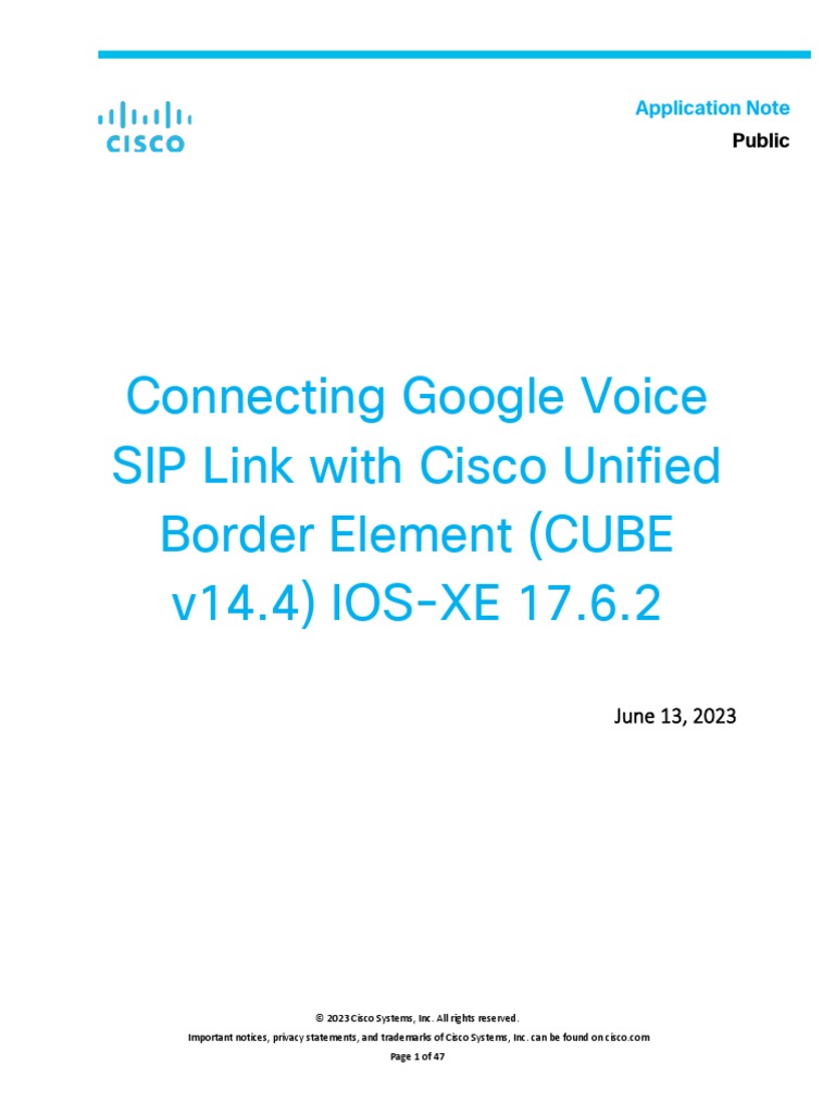 Connecting-Google-Voice-Unified-Border CISCO CUBE | PDF