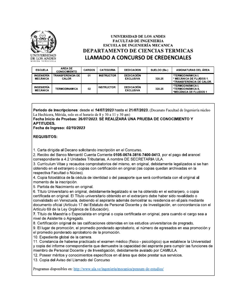 009 Aviso TdeC 2 de Termodinamica 1 | PDF