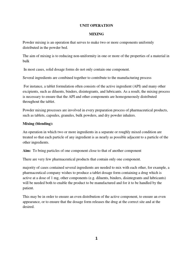 Pharmaceutical Powder Mixing | PDF