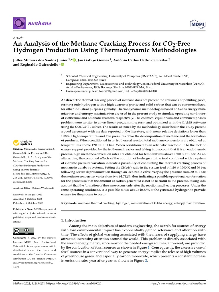 Methane 01 00020 v5 | PDF | Methane | Cracking (Chemistry)