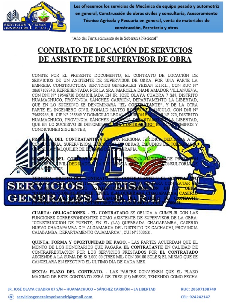 Contrtato de Asistente Super Cachachi Ok | PDF