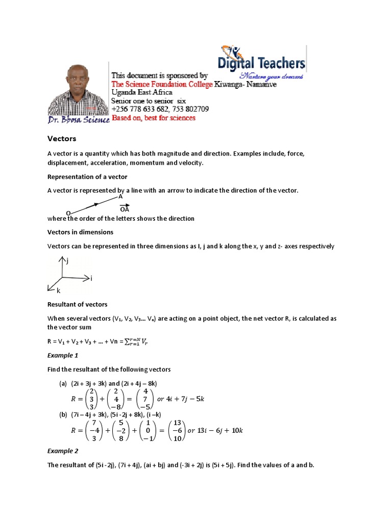 A Level Math Paper 2 Vectors 1 | PDF