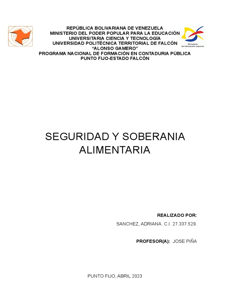 Seguridad y Soberania Alimentaria | PDF | Seguridad alimentaria | Agricultura