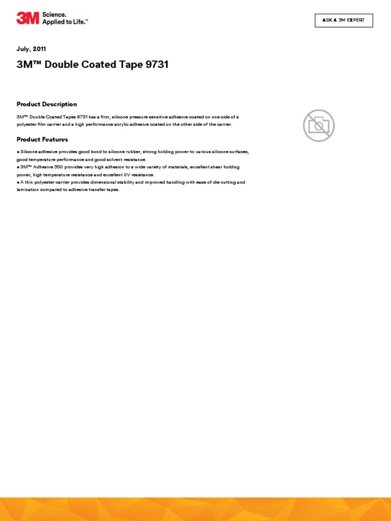 3M Double Coated Tape 9731 | PDF | Adhesive | Electrical Resistivity ...