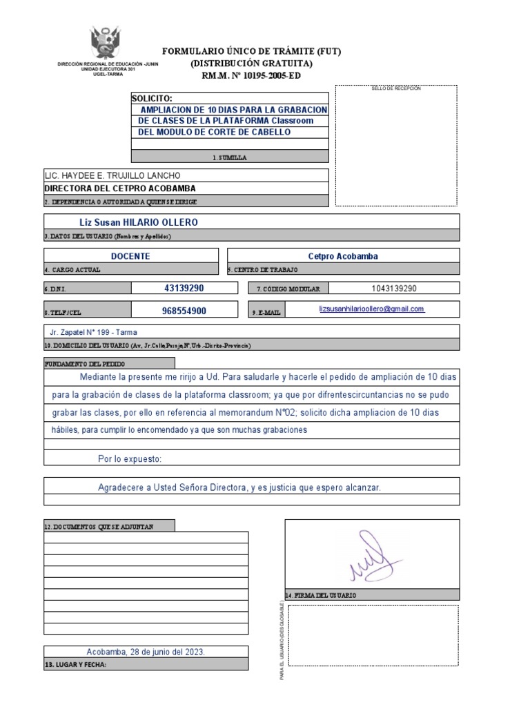 FUT UGEL Ampliacion LIZ - Fin | PDF