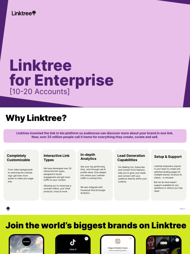 Linktree Premium Enterprise Offering PDF (10 - 20 Accounts) | PDF ...