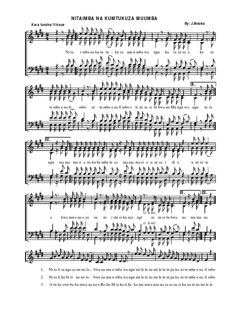Nitaimba Nakumtukuza Muumba - Msoka | PDF