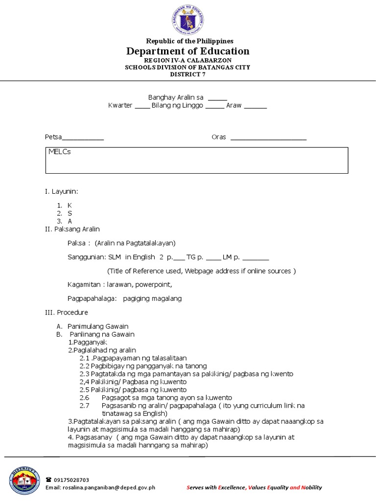 D7 DLP Template Filipino | PDF