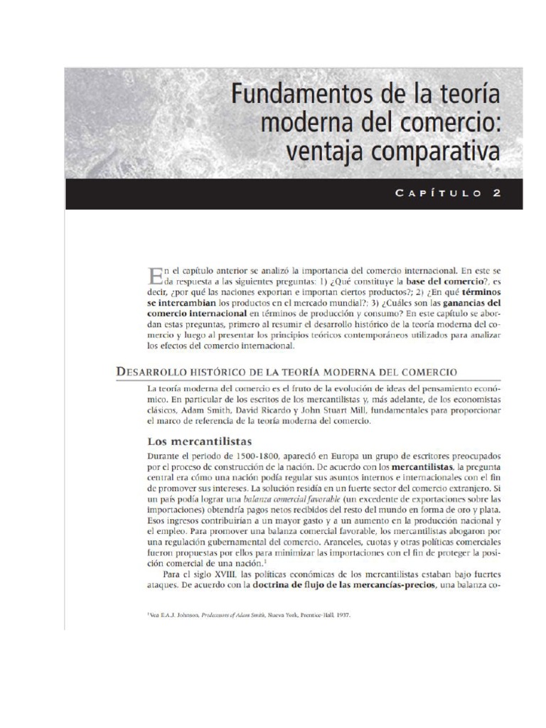 CAPITULO #2 - Fundamentos de La Teoría Moderna Del Comercio | PDF