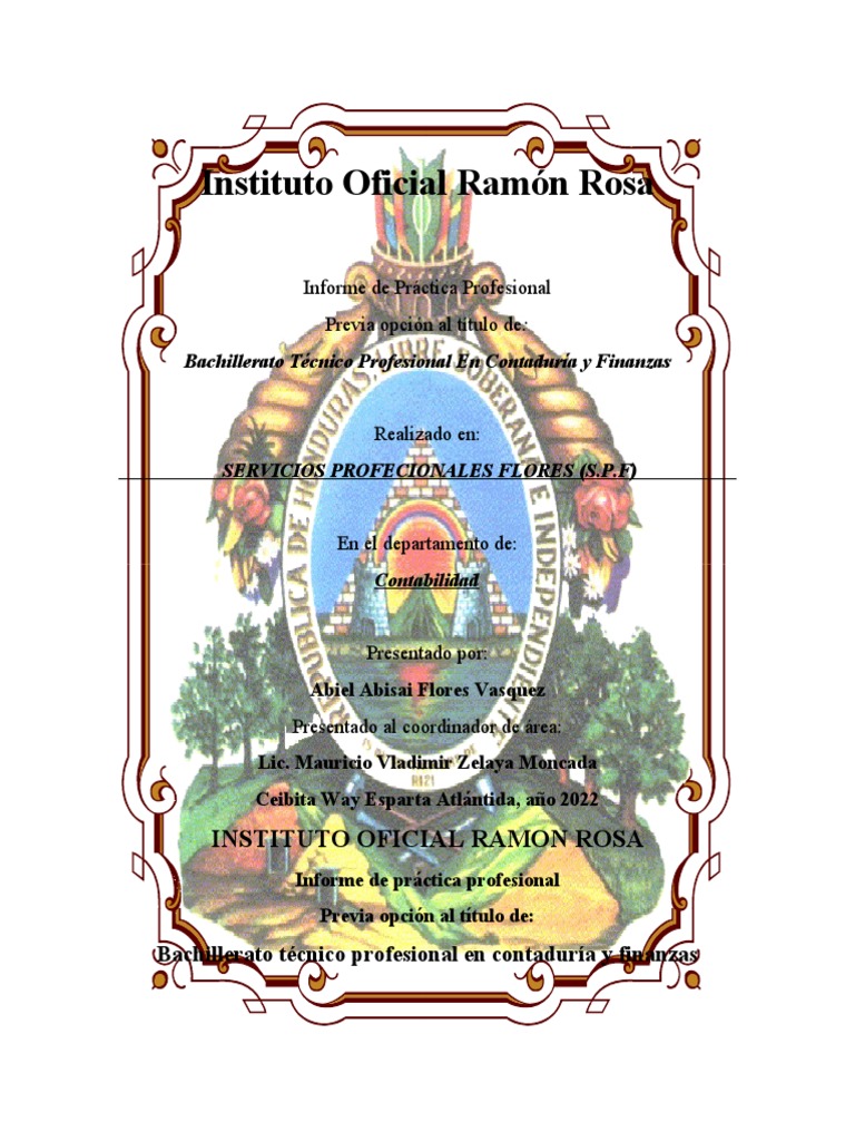 Informe de Practica Instituto Oficial Ramon Rosa | PDF