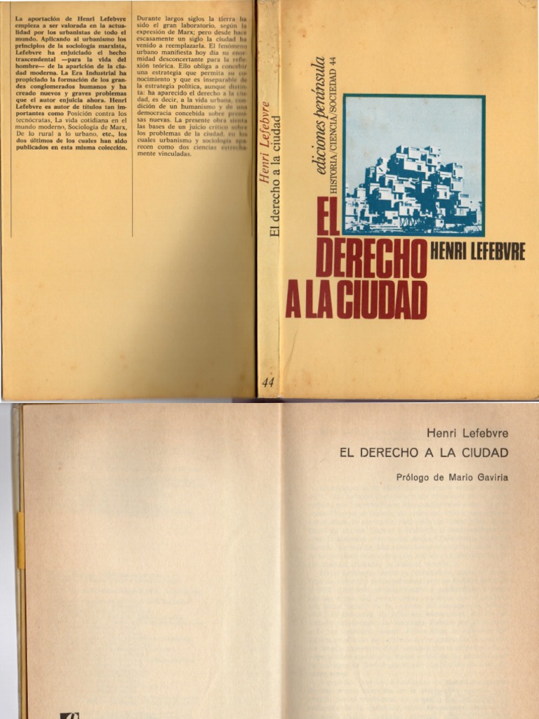 El Derecho A La Ciudad Henry Lefebvre | PDF