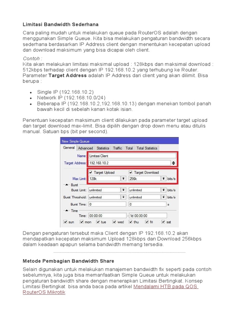 Limitasi Bandwidth | PDF