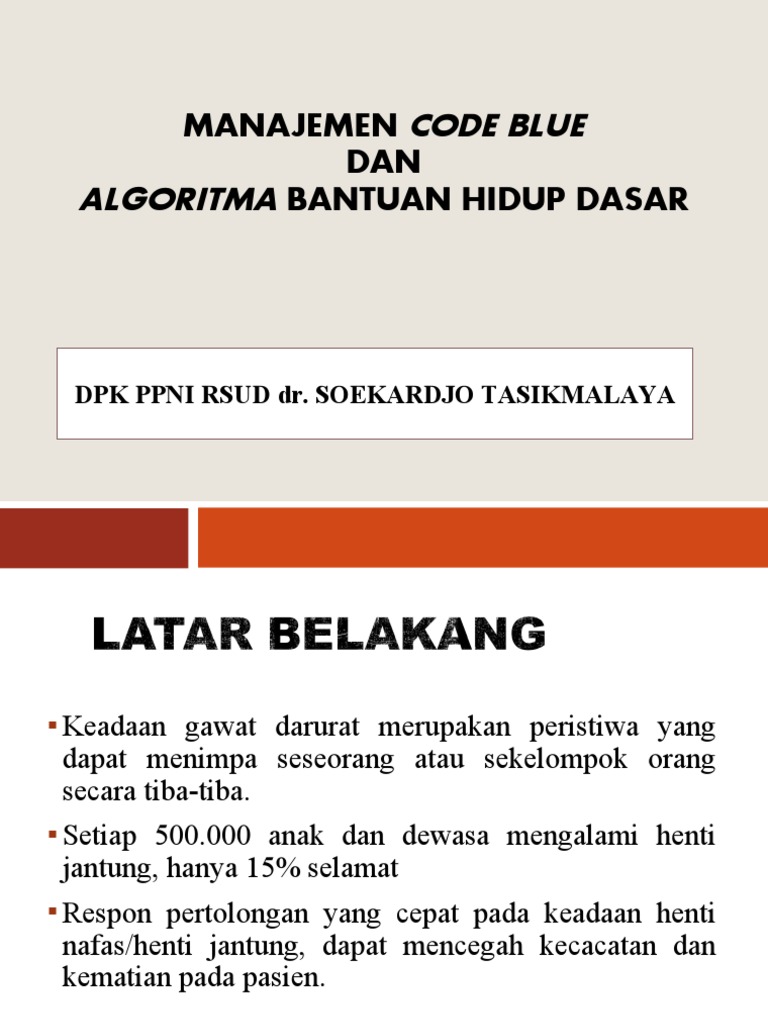 Code Blue Dan Algoritme BHD | PDF