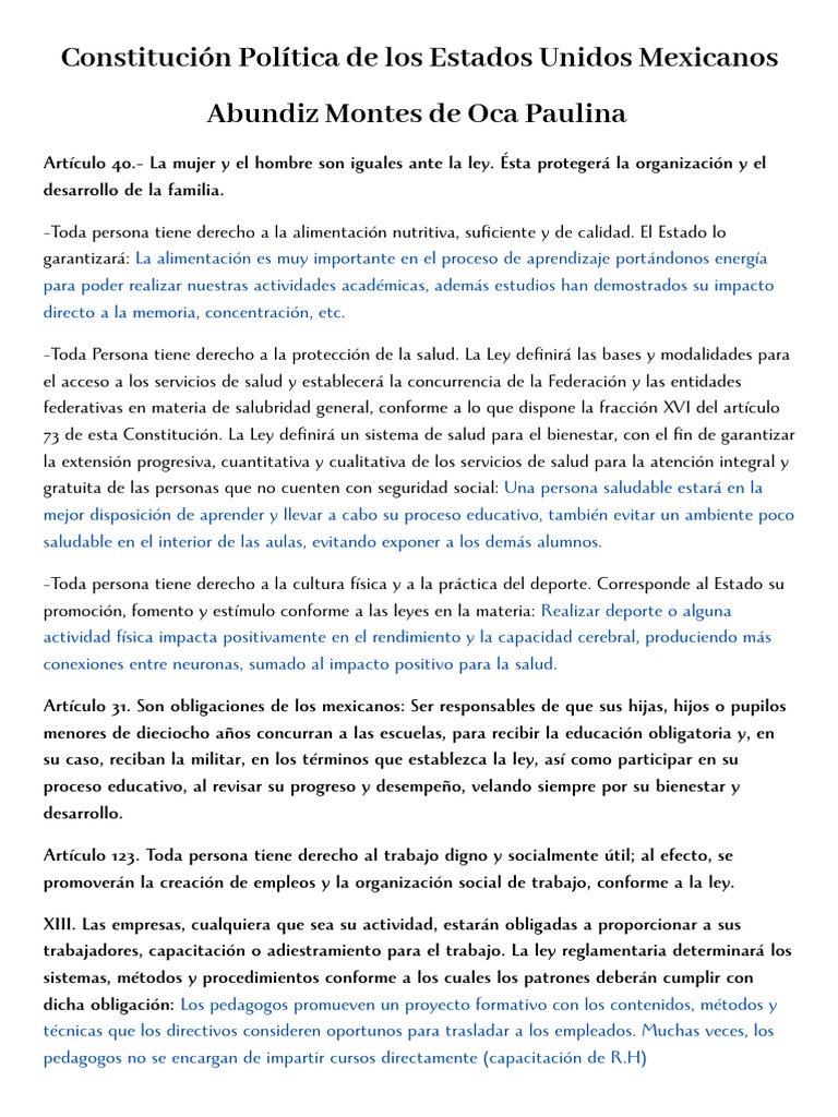 Constitución Política De Los Estados Unidos Mexicanos Pdf