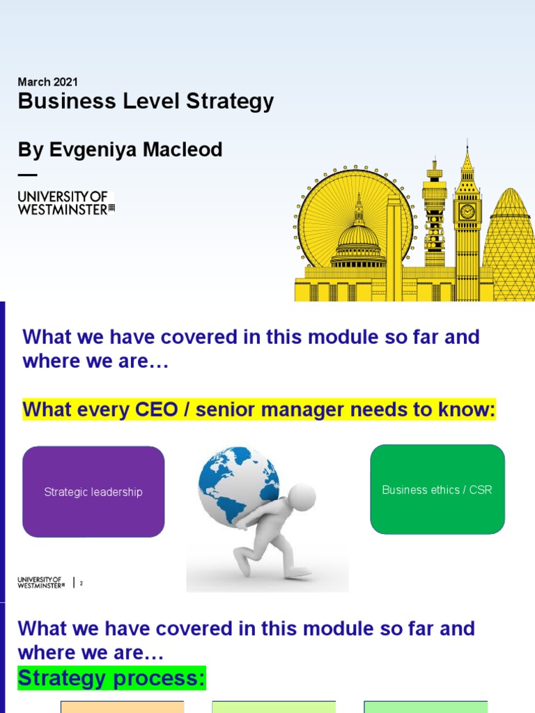 Business Level Strategy Lecture PP Slides, Oct 2021 | PDF