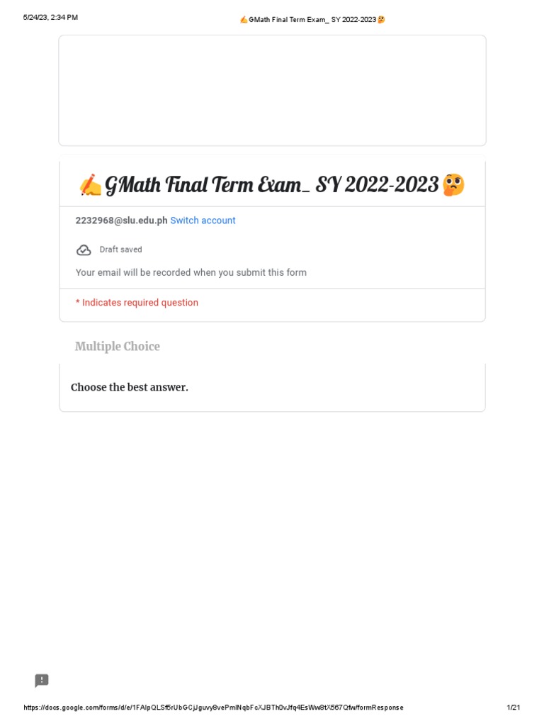 GMath Final Exam Guide 2022-2023 | PDF