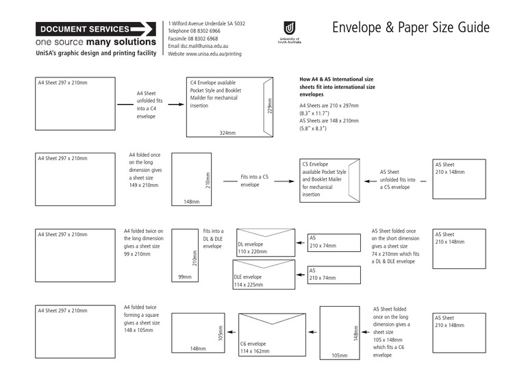 Envelope and Paper Size Guide | PDF | Envelope | Printing Materials