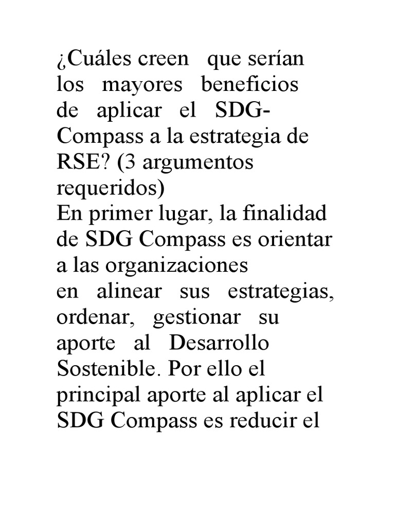 Beneficios del SDG Compass en RSE | PDF | Crecimiento personal y ...