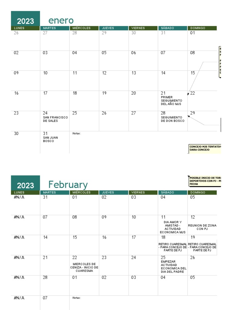 Calendario MJS 2023 | PDF
