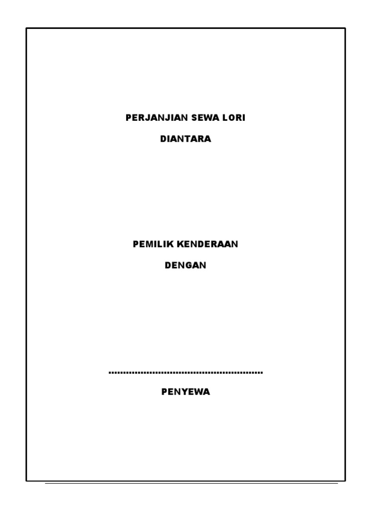 Surat Perjajian Lori | PDF