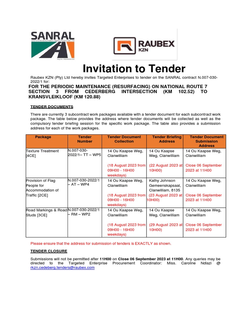 N007-030-2022 - 1 Tender Notices | PDF