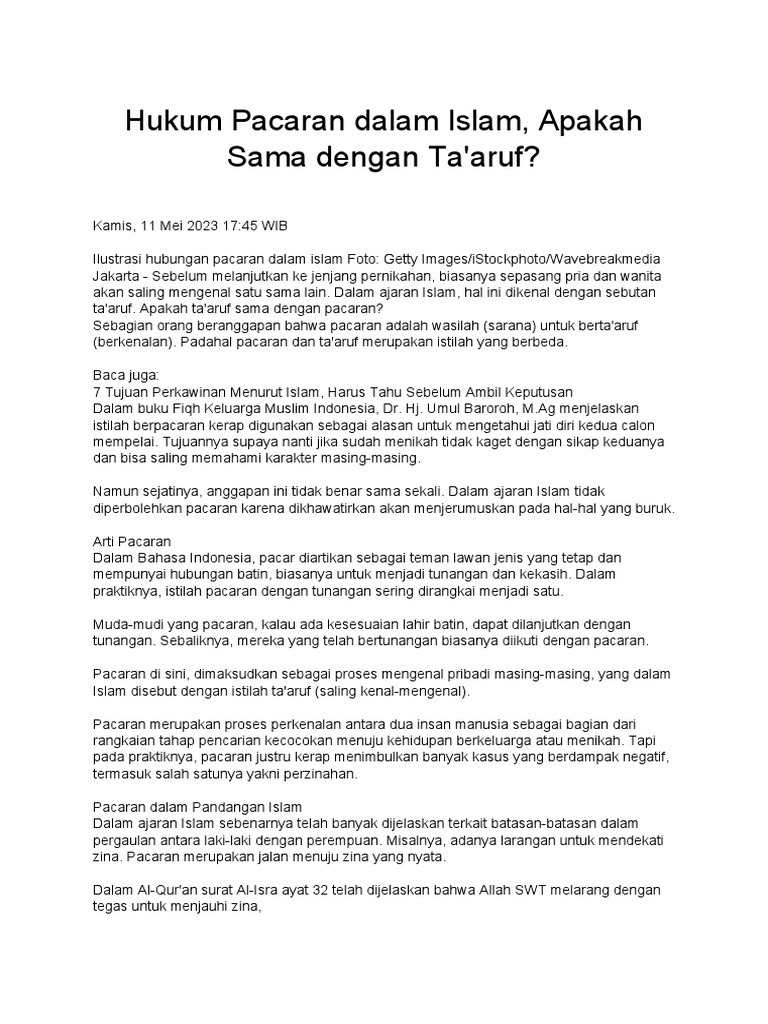 Hukum Pacaran Dalam Islam | PDF