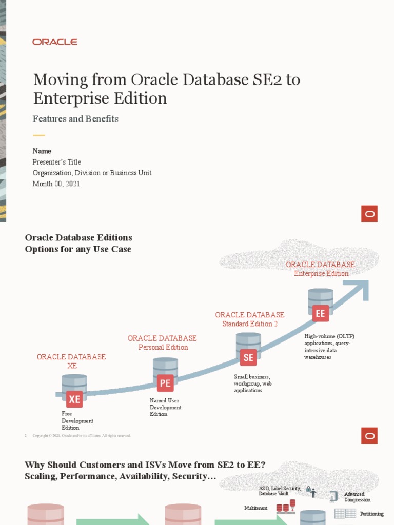 Moving From Oracle Database SE2 To Enterprise Edition: Features and Benefits | PDF | Database ...