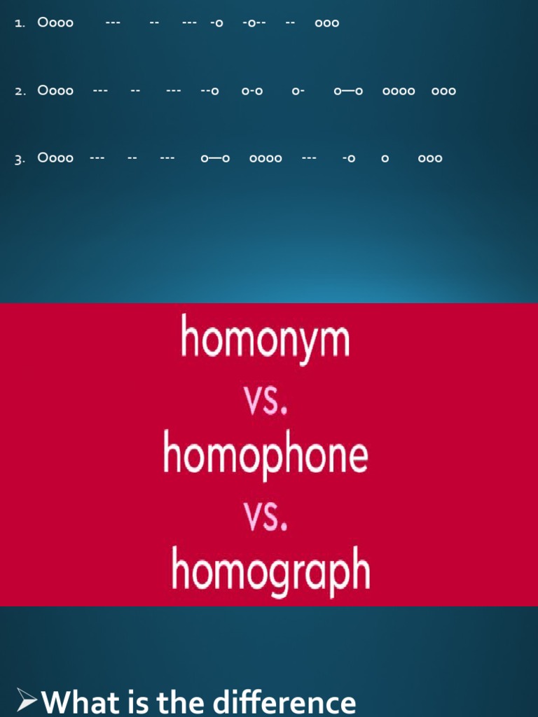 Homonyms | PDF | Verb | Adjective
