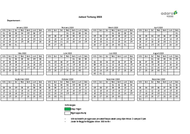 Format Jadwal Terbang Drone 2023 (NOTAM) | PDF