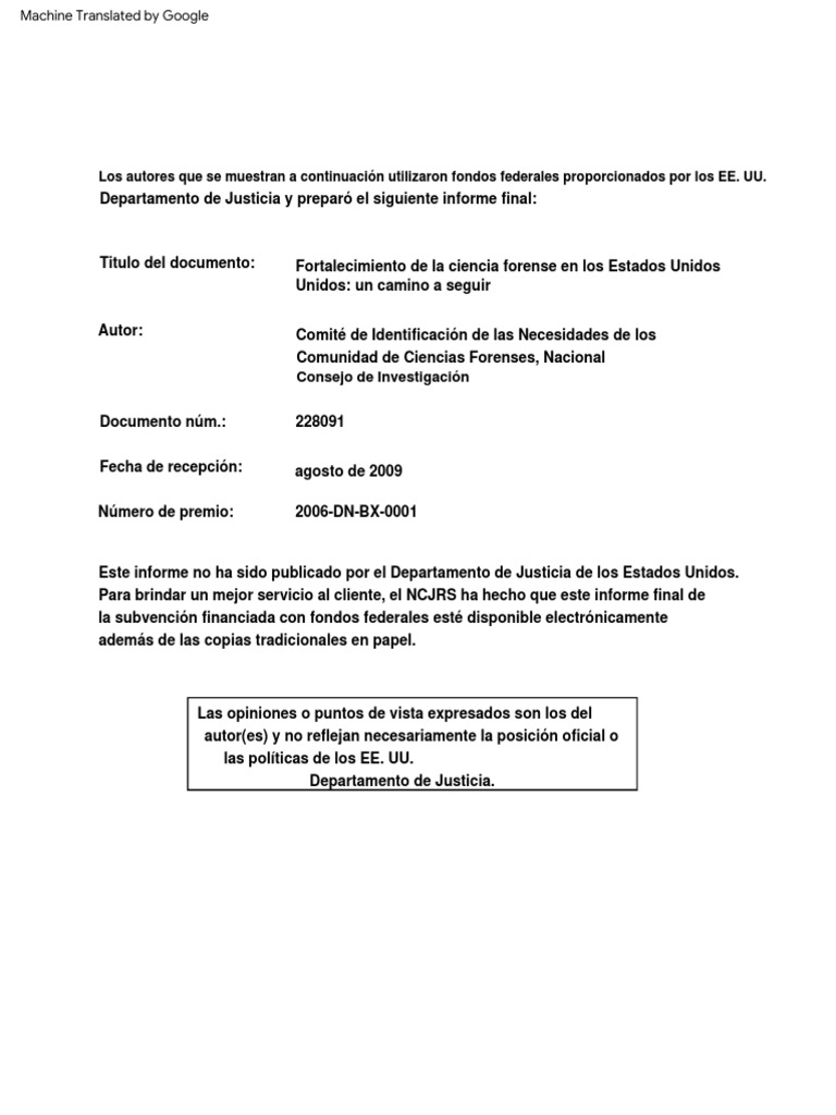 INFORME NAS - 2009 - Traduccion Google | PDF