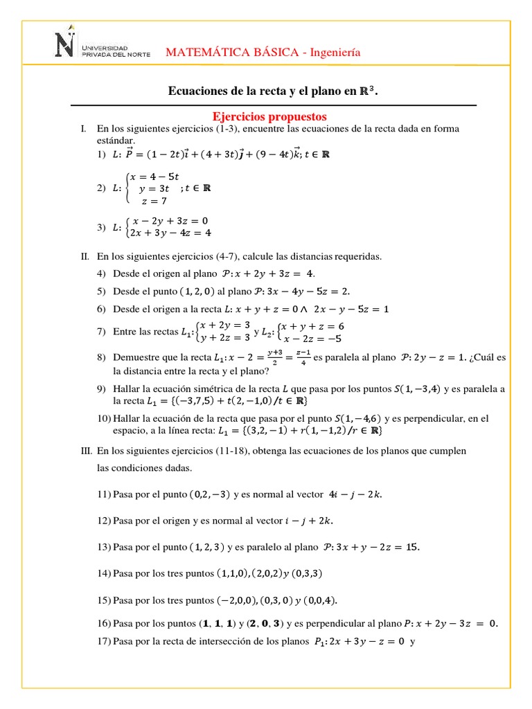 Ecuaciones de rectas y planos en ℝ3 | PDF | Línea (geometría) | Vector ...