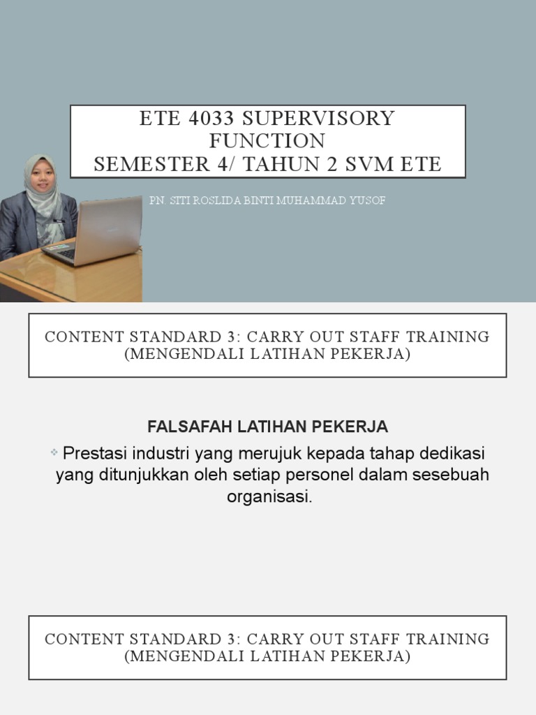 Content Standard 3 Carry Out Staff Training | PDF