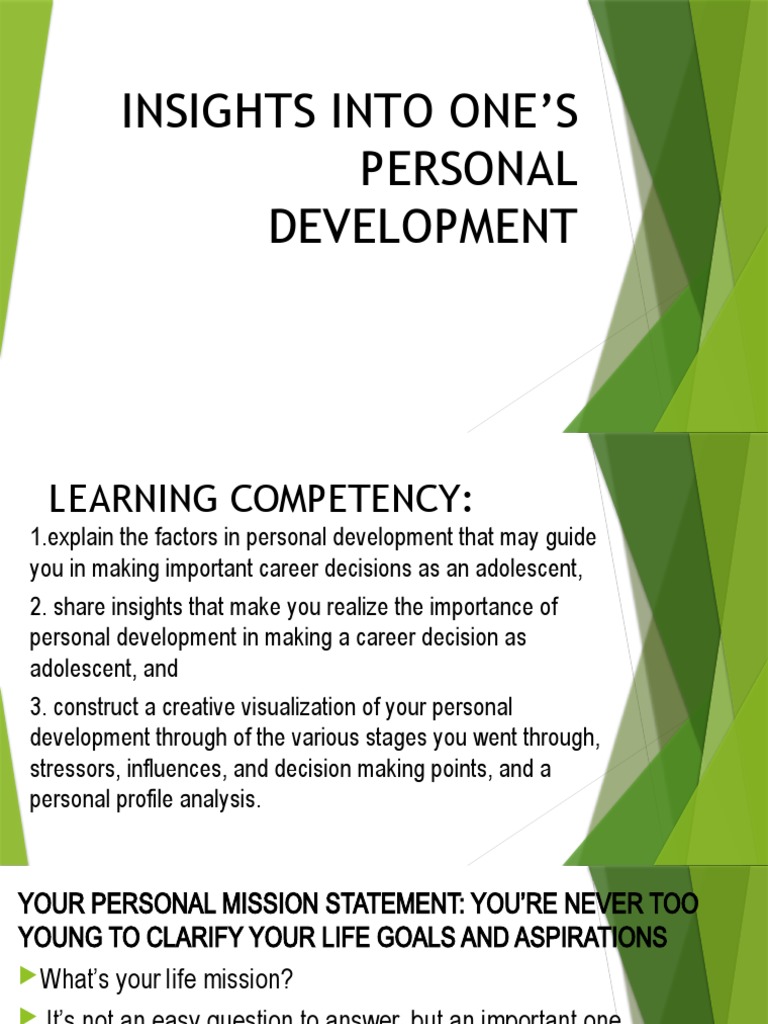 Insights Into One's Personal Development | PDF