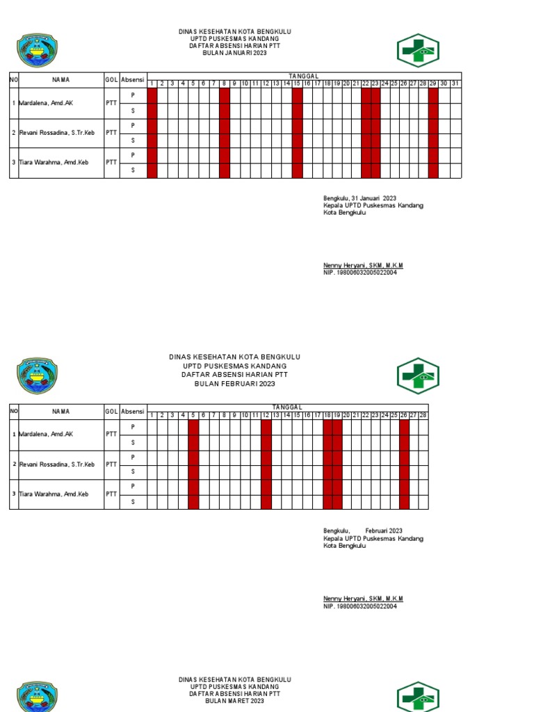 Absen PTT Sekre 2023-2 | PDF