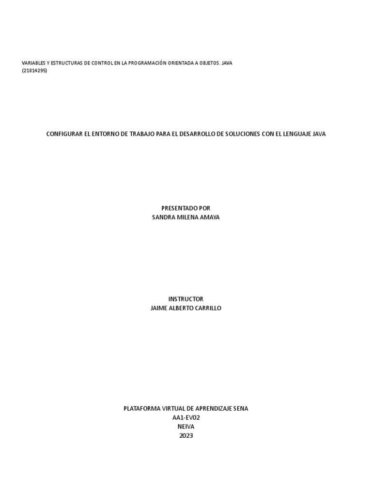 JAVA - Configurar El Entorno para El Desarrollo de Soluciones Con El ...