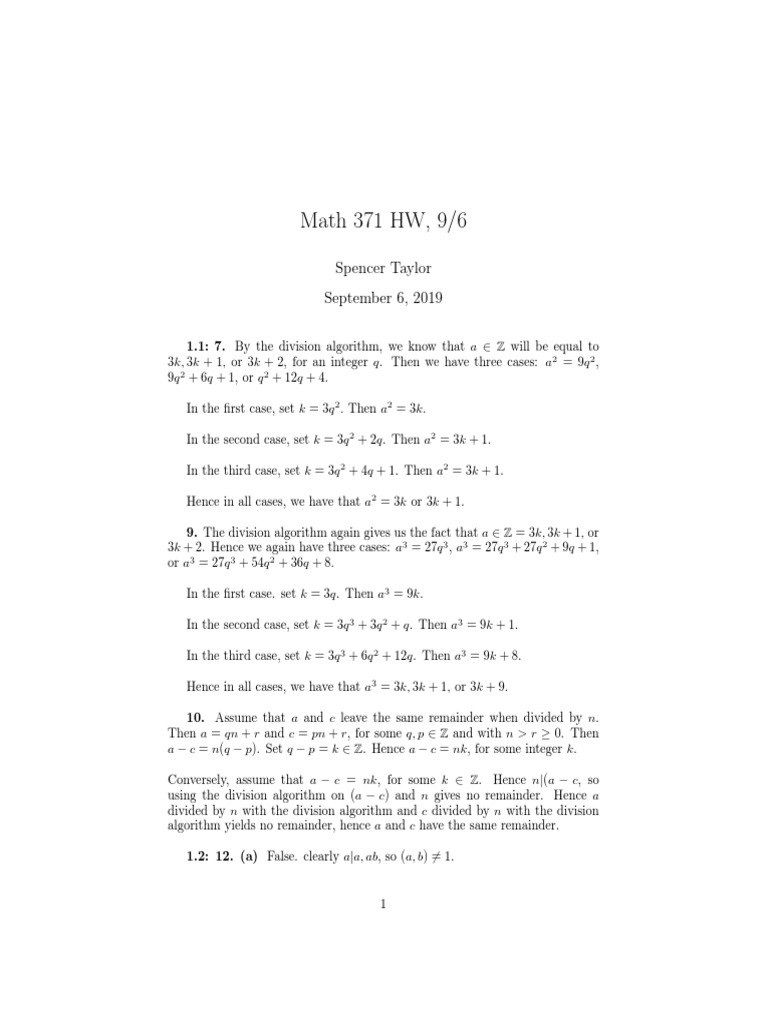 Math 371 HW 9:6 | PDF | Teaching Methods & Materials