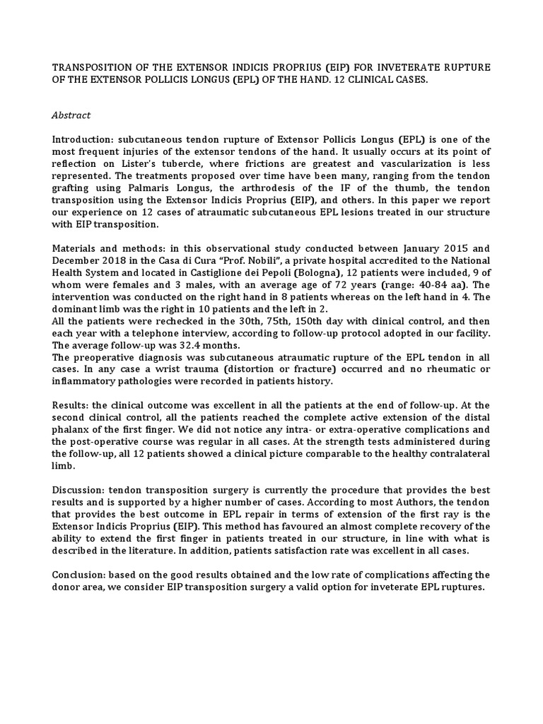 Transposition of EIP Pro EPL ACTA BIOMED 2019 Sperati - Ceri | PDF ...