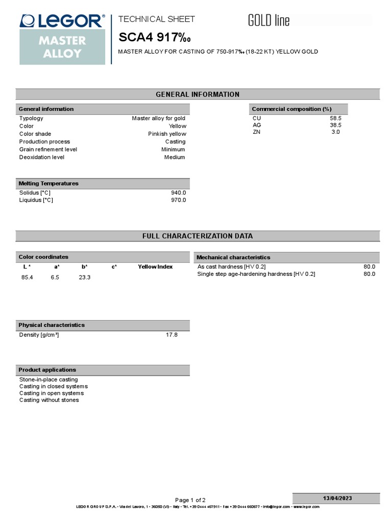Tds Sca4 917 Eng | PDF | Alloy | Materials