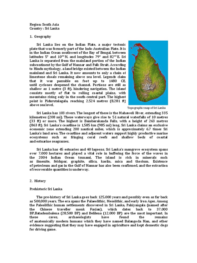 South Asia - Sri Lanka | PDF | Sri Lanka | Rain