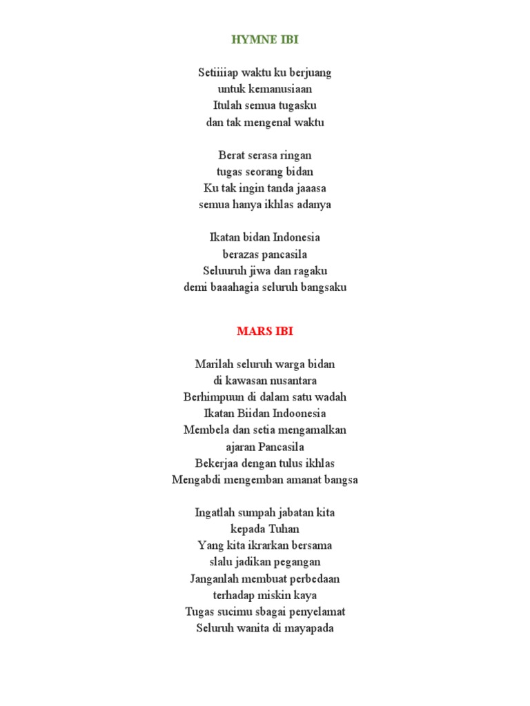 Hymne Ibi | PDF | Kesehatan Holistik