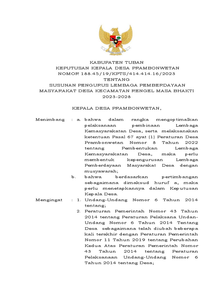 No 19 SK LPMD 2023-2028 | PDF