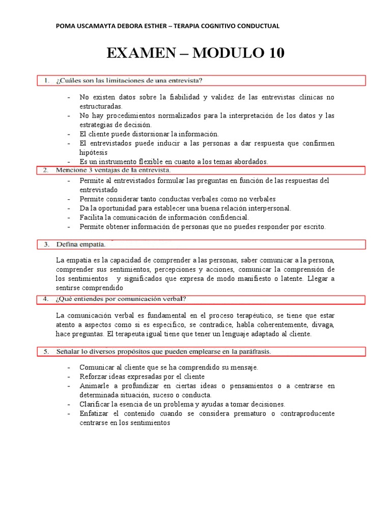 Examen - Modulo 10 - TCC | PDF