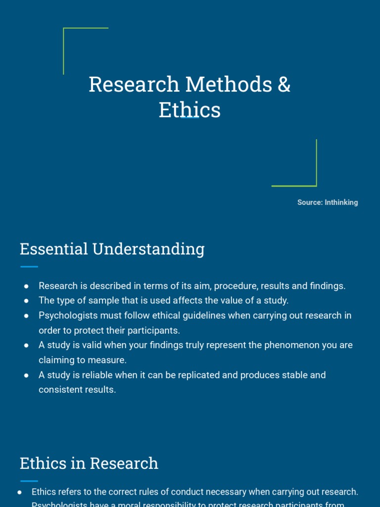 Research Methods Ethics | PDF