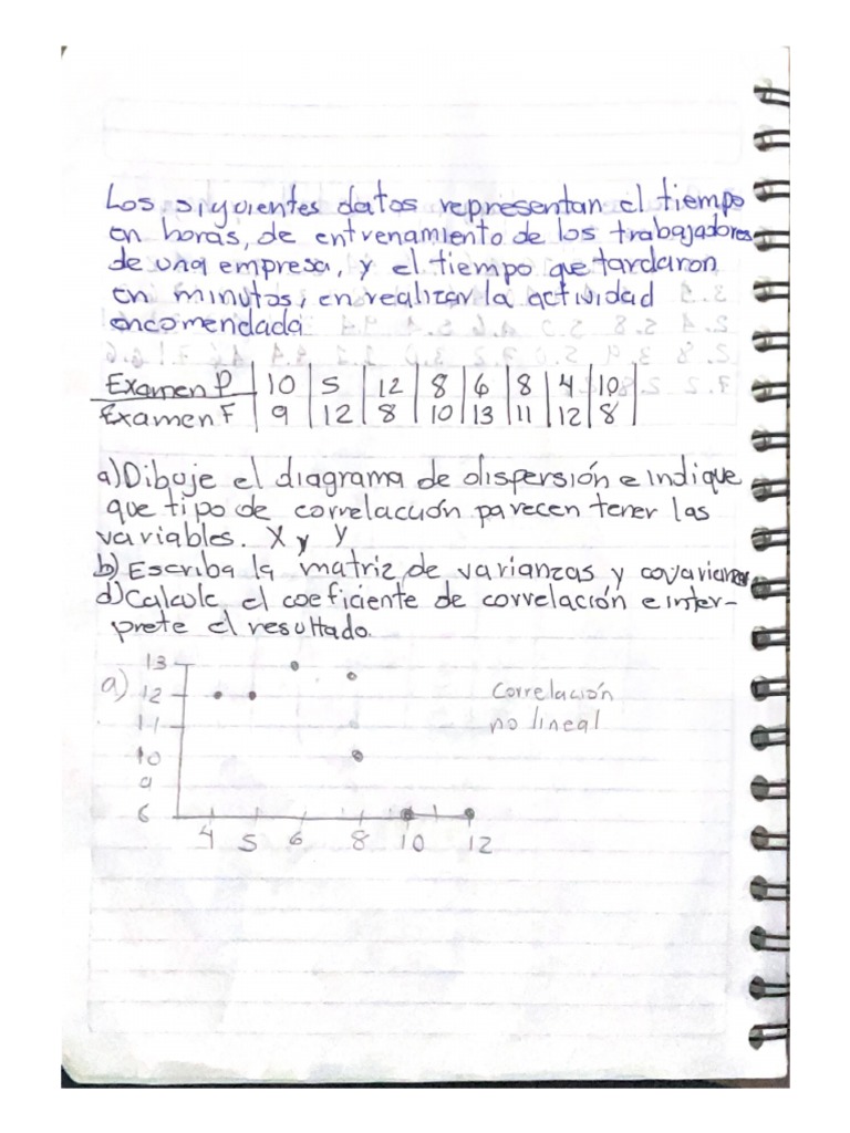 Ejercicios de Estadística Descriptiva, Muestras Bivariadas | PDF Ejercicios de Estadística Descriptiva, Muestras Bivariadas | PDF