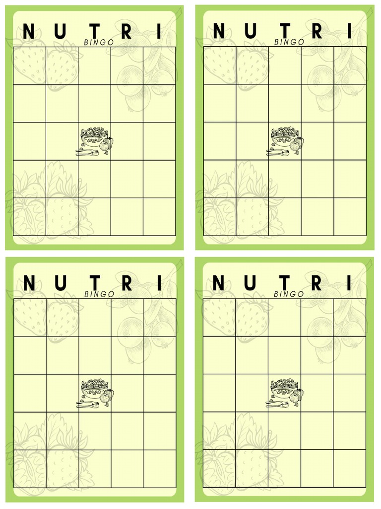 Nutri Bingo Template | PDF