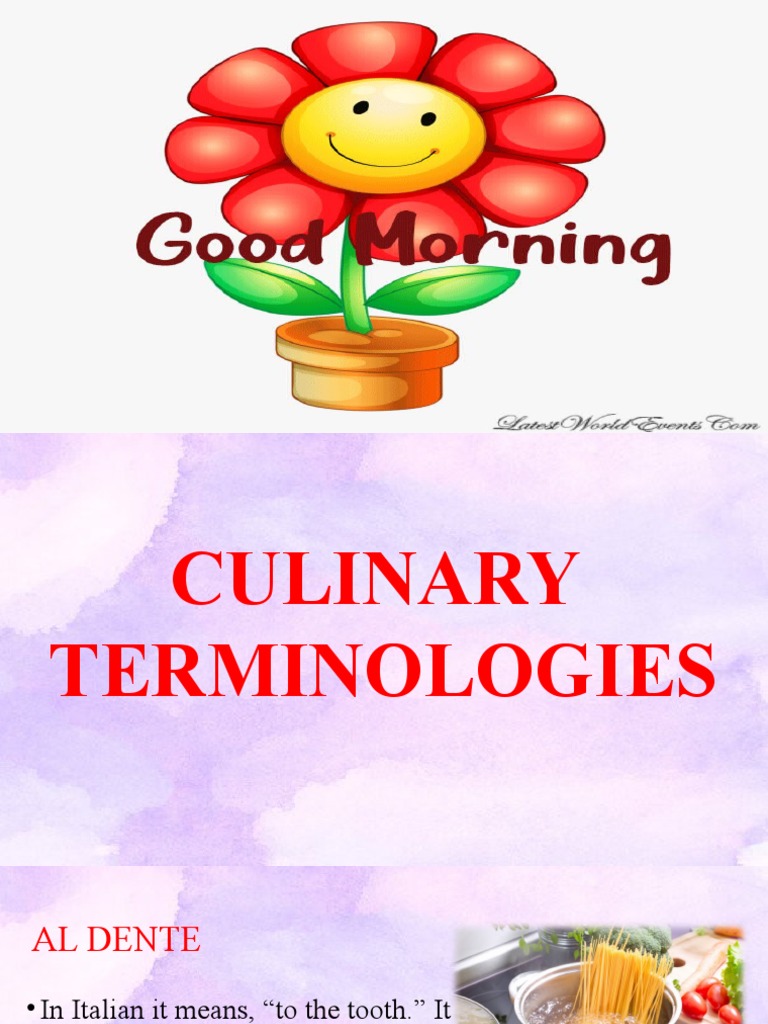 Culinary Terminologies | PDF | Cooking, Food & Wine | Wellness